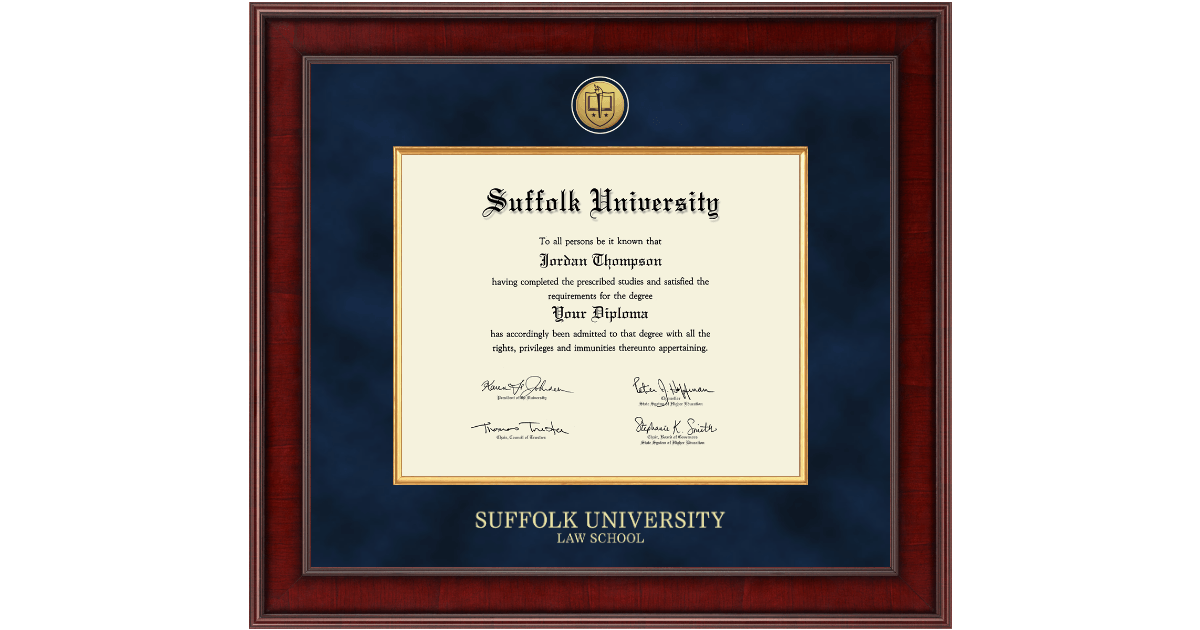 Suffolk Law School Diploma Frames | Church Hill Classics