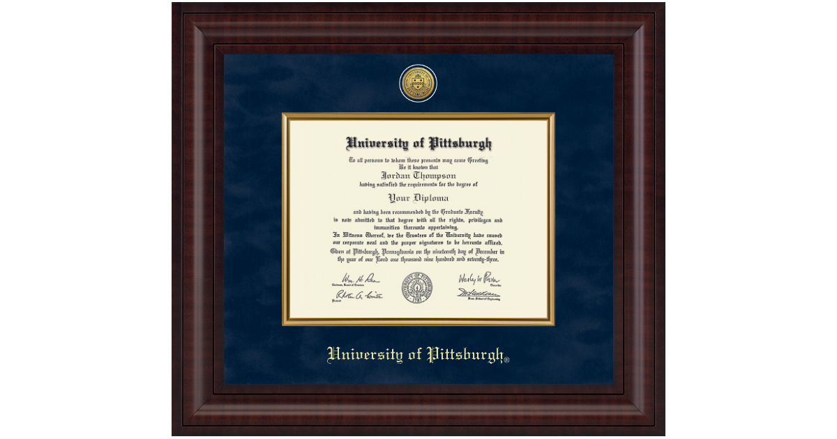 Presidential Gold Engraved Diploma Frame in Premier University of ...