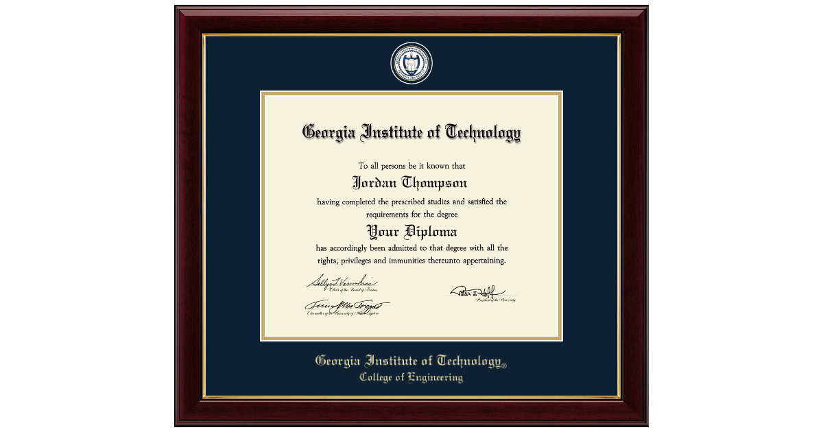 Masterpiece Medallion Diploma Frame in Gallery Georgia Institute of ...
