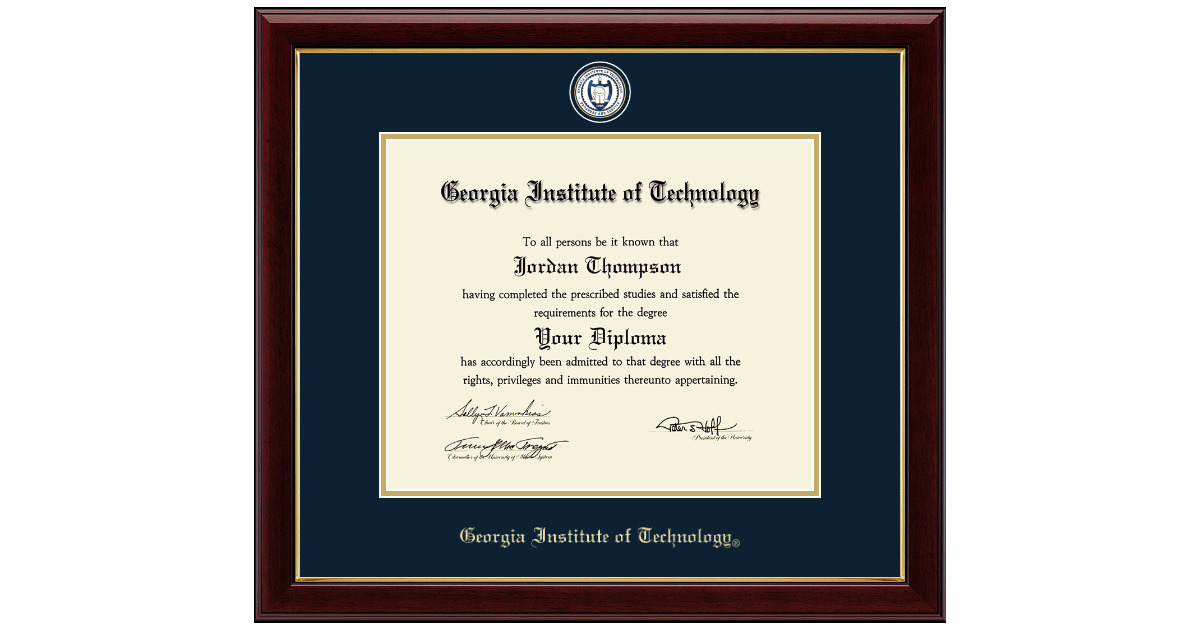 Masterpiece Medallion Diploma Frame in Gallery Georgia Institute of ...