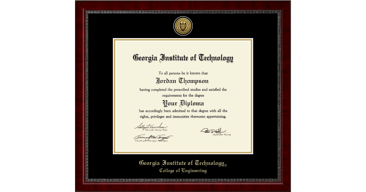 Gold Engraved Medallion Diploma Frame in Sutton Georgia Institute of ...