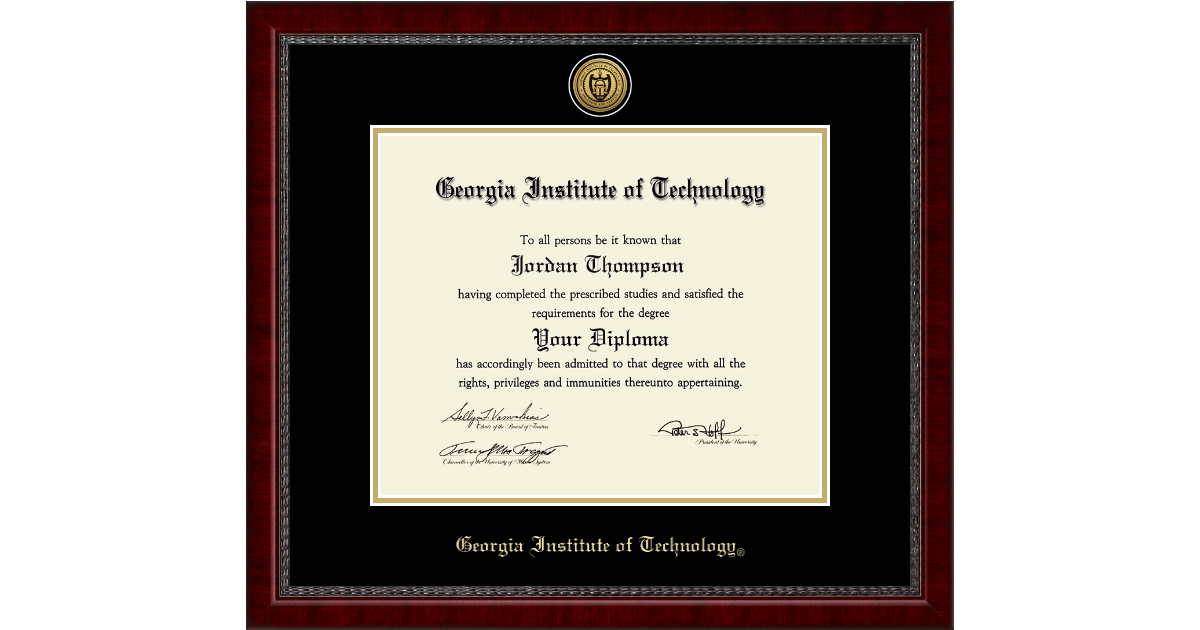 Gold Engraved Medallion Diploma Frame in Sutton Georgia Institute of ...