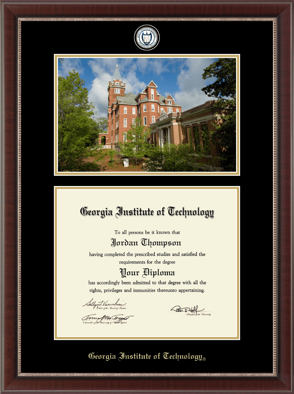 Georgia Institute of Technology Campus Scene Masterpiece Diploma Frame ...