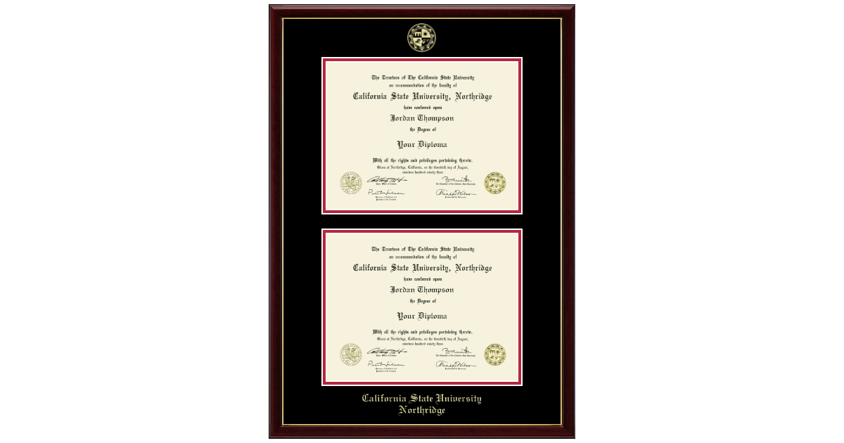 Double Diploma Frame in Galleria California State University Northridge ...