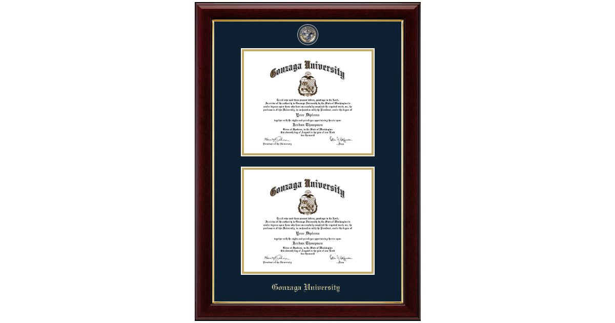 Masterpiece Medallion Double Diploma Frame in Gallery Gonzaga ...