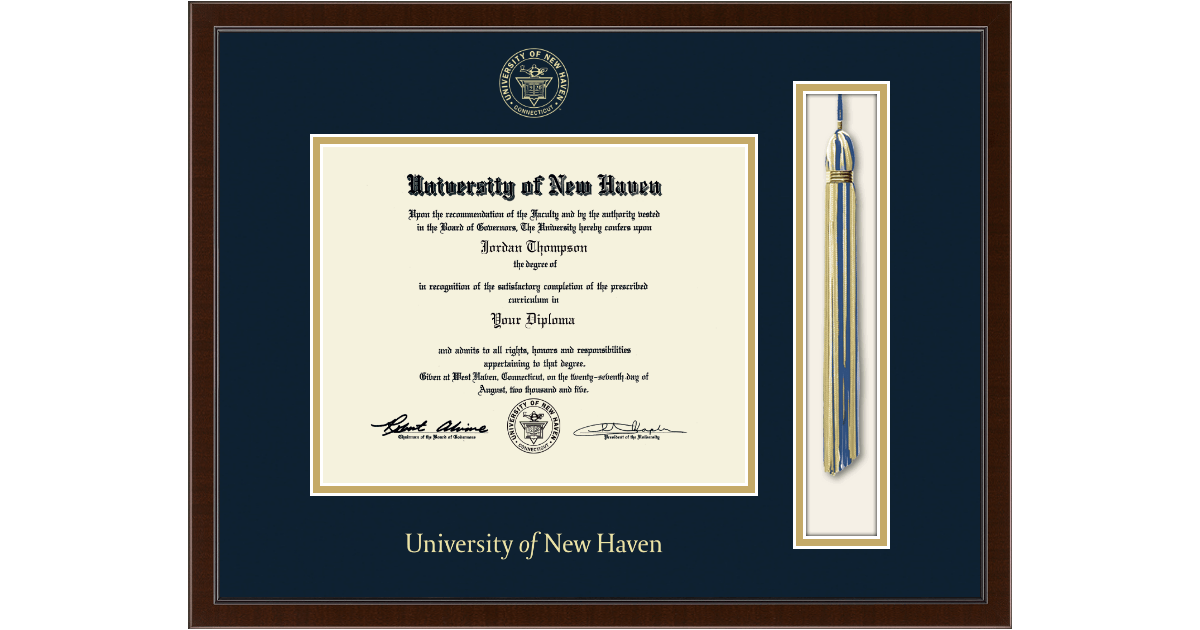 Tassel & Cord Diploma Frame in Delta University of New Haven - Item ...