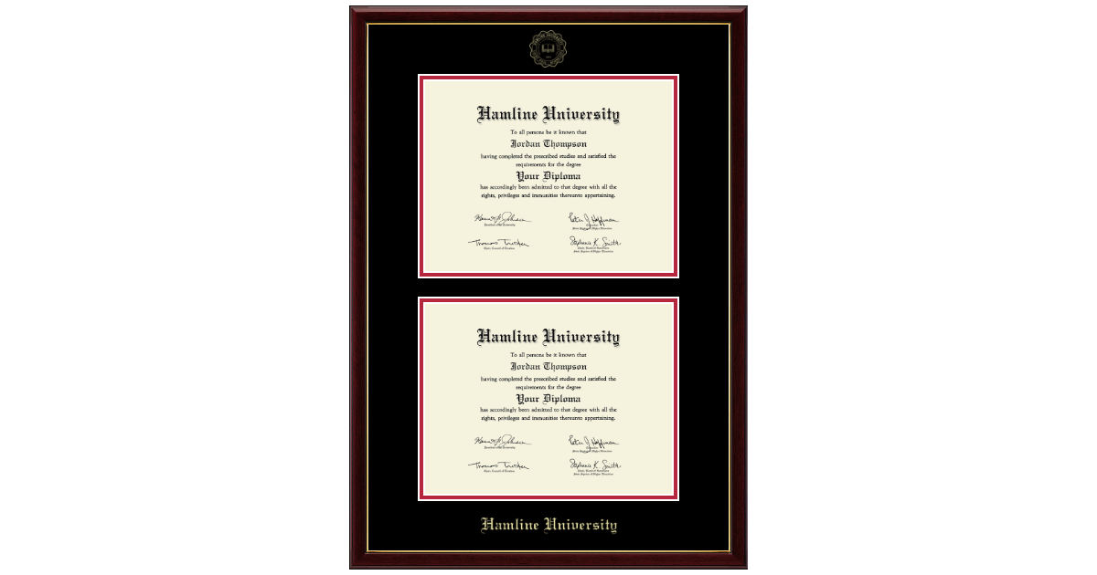 Double Diploma Frame in Galleria Hamline University - Item #391311
