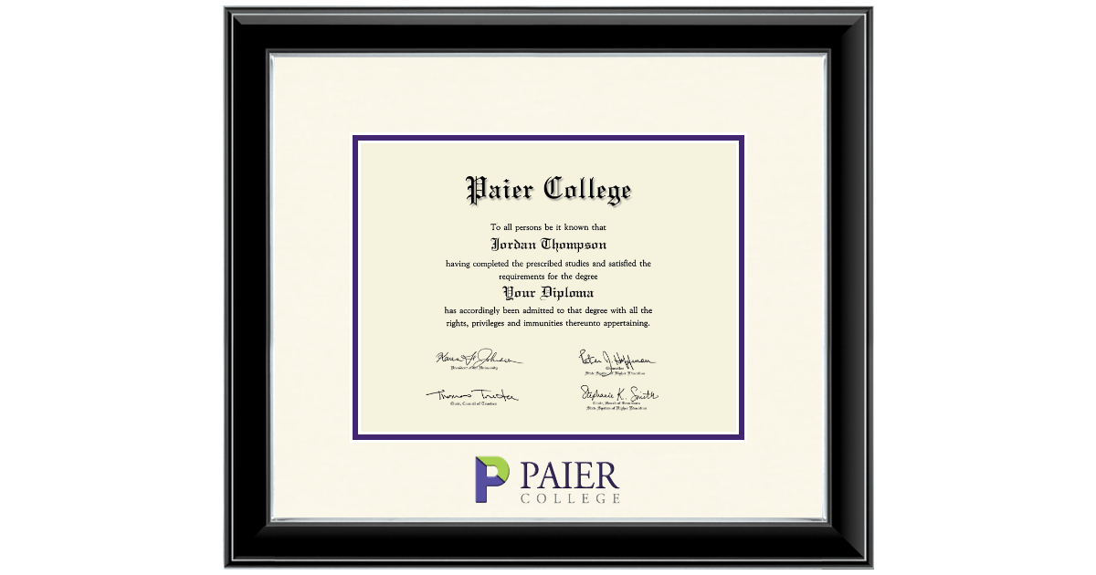 Paier College - Diploma Frames - Church Hill Classics
