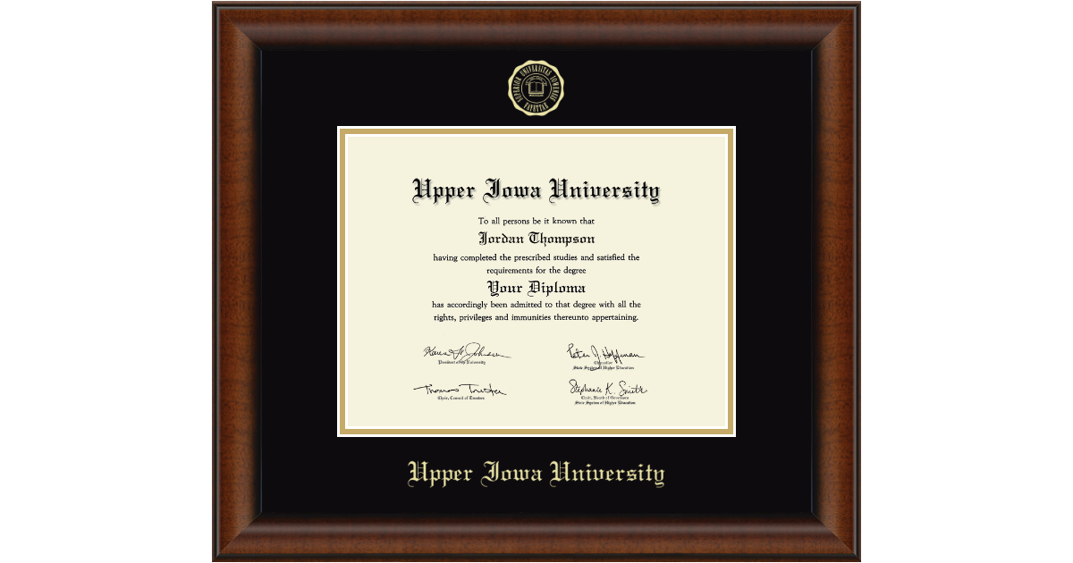 Gold Embossed Diploma Frame in Austin Upper Iowa University - Item ...