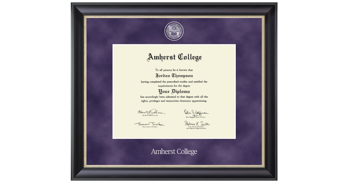 Regal Edition Diploma Frame in Noir Amherst College - Item #393284
