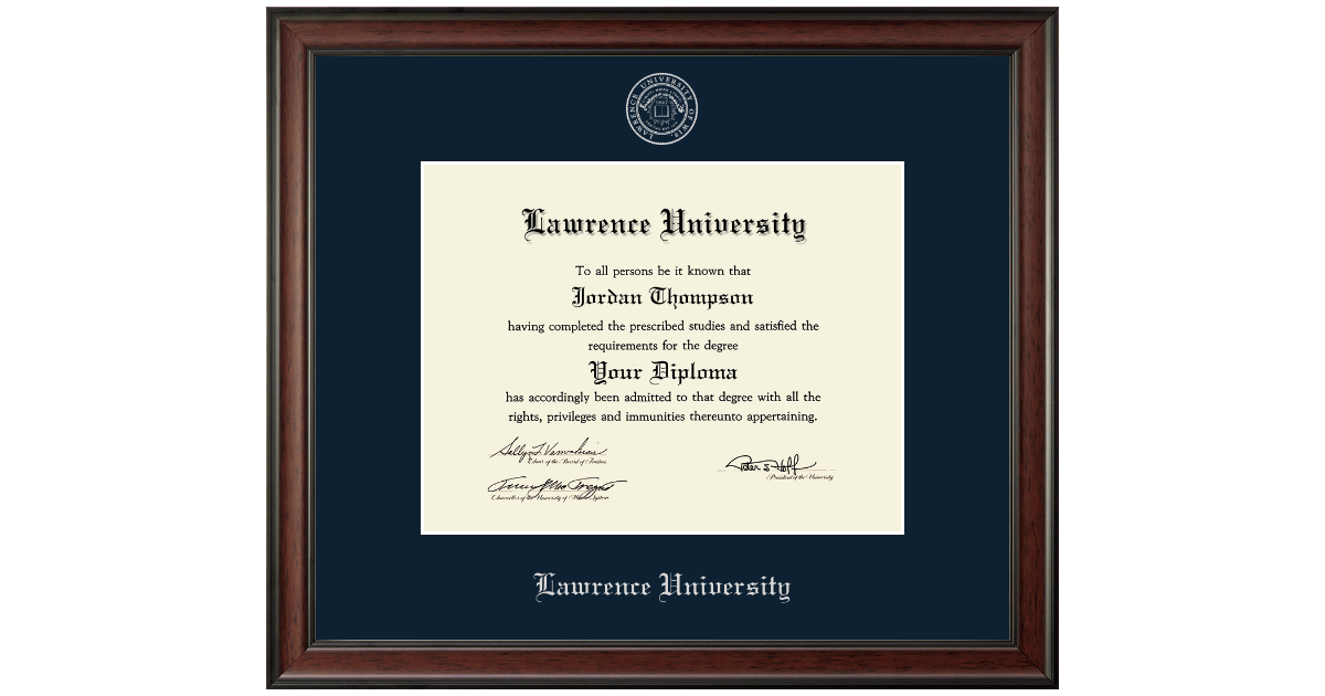 Silver Embossed Diploma Frame in Studio Lawrence University - Item #393345