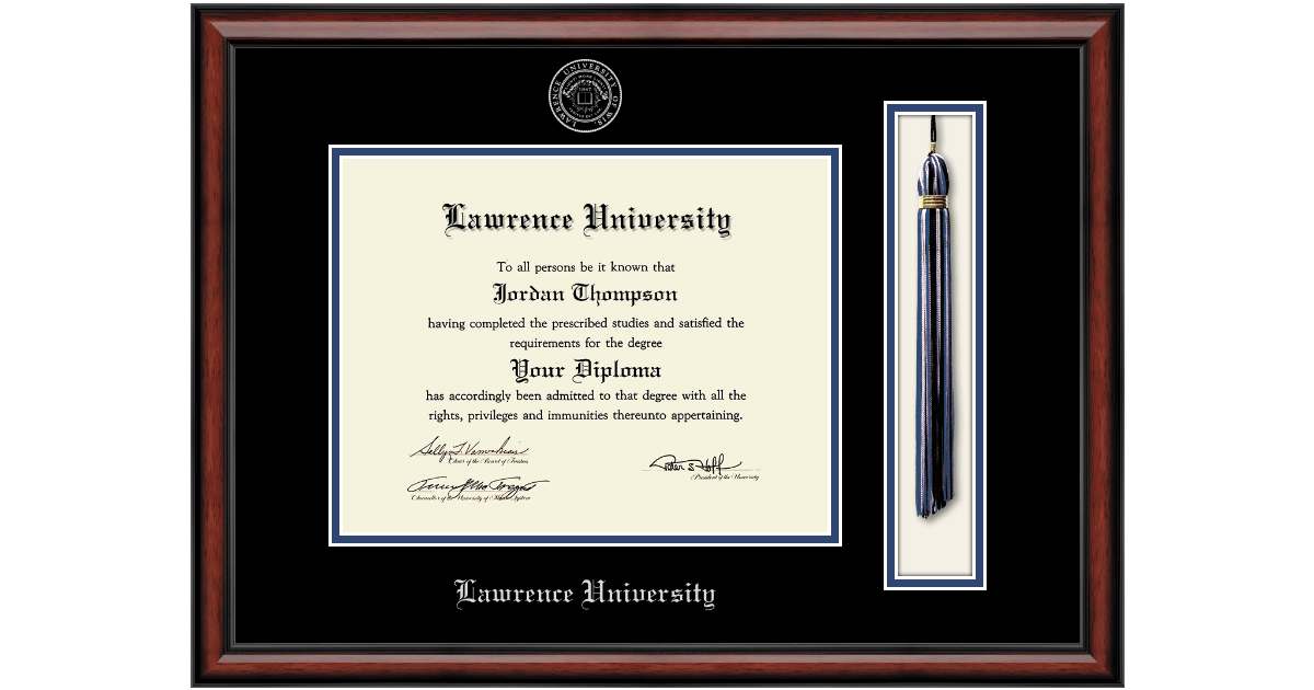 Tassel & Cord Diploma Frame in Southport Lawrence University - Item #393346