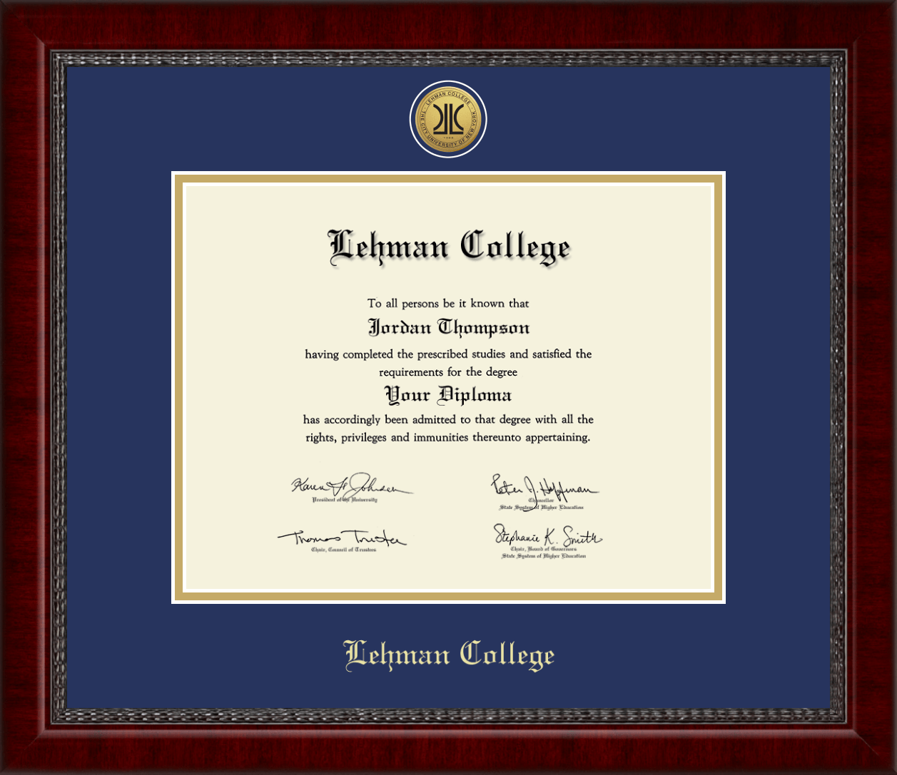 Lehman College Gold Engraved Medallion Diploma Frame in Sutton - Item ...