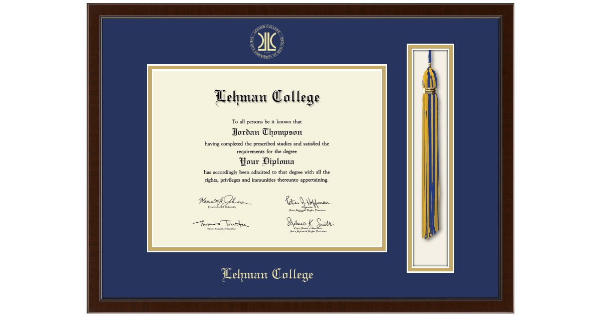 Tassel & Cord Diploma Frame in Delta Lehman College - Item #394517