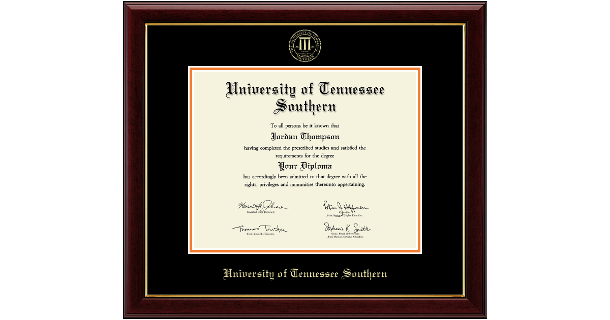Gold Embossed Diploma Frame in Gallery University of Tennessee Southern ...