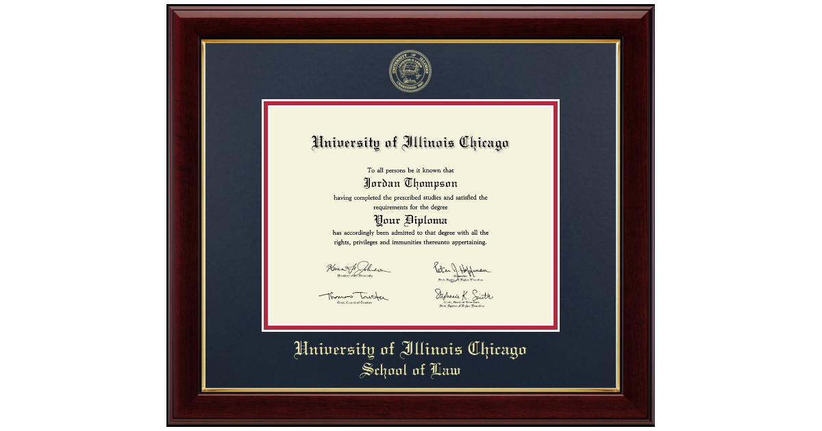 Gold Embossed Diploma Frame in Gallery University of Illinois Chicago ...