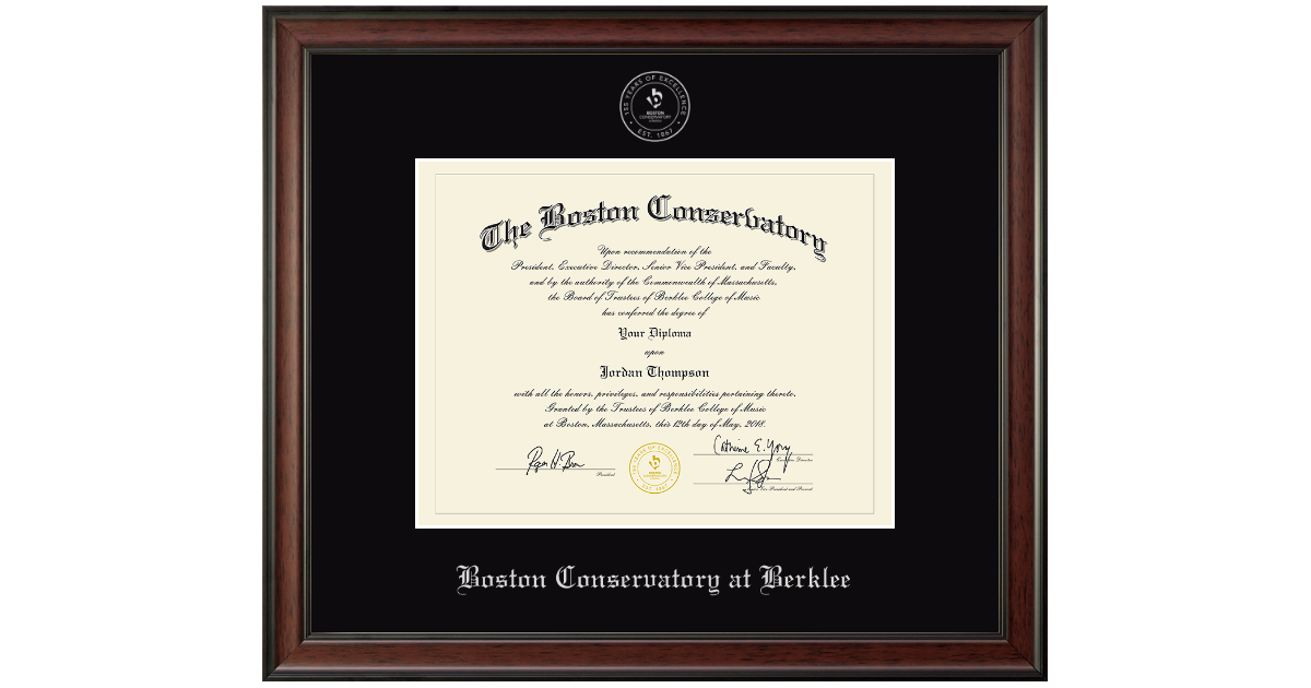 Silver Embossed Diploma Frame in Studio Boston Conservatory at Berklee ...