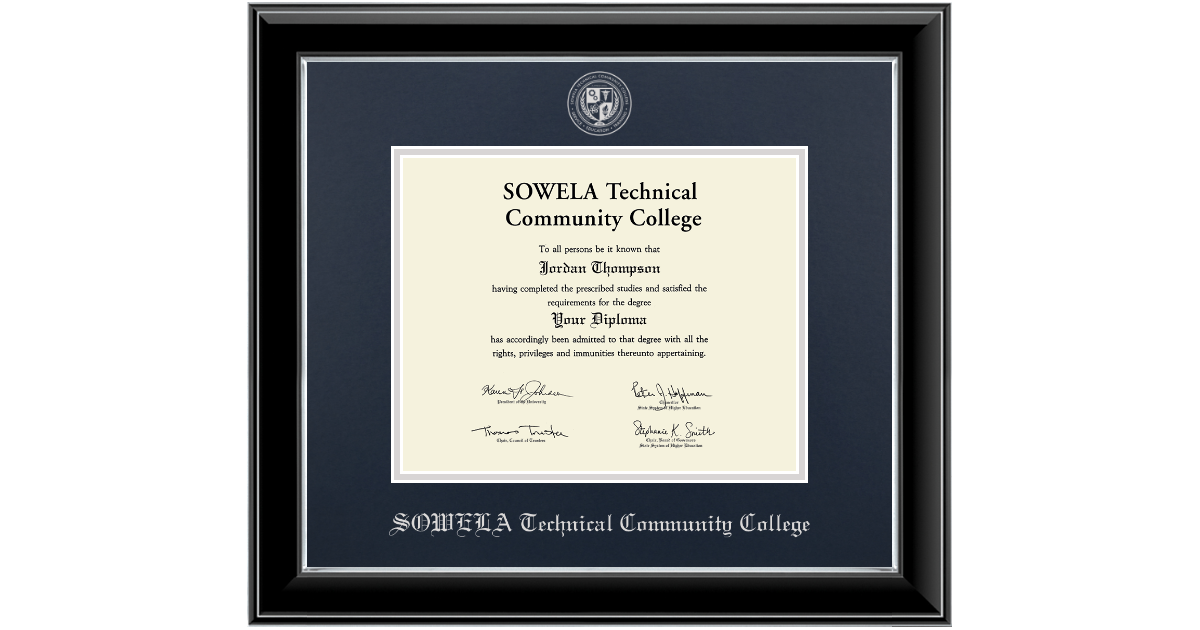 Silver Embossed Diploma Frame in Onyx Silver SOWELA Technical Community ...