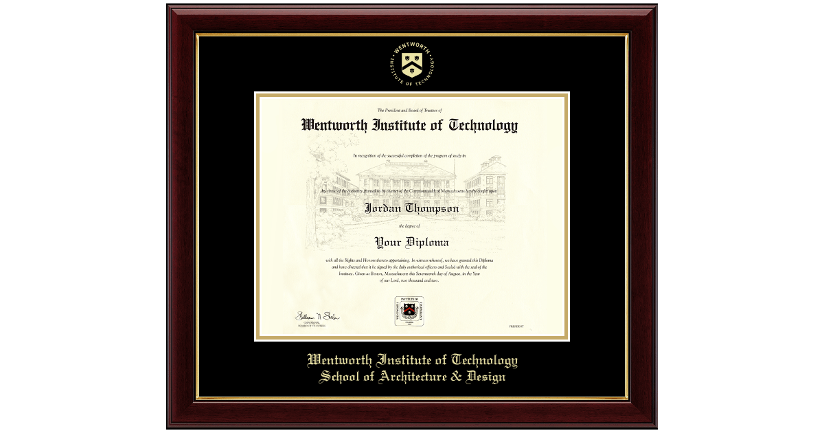 Gold Embossed Diploma Frame in Gallery Wentworth Institute of ...