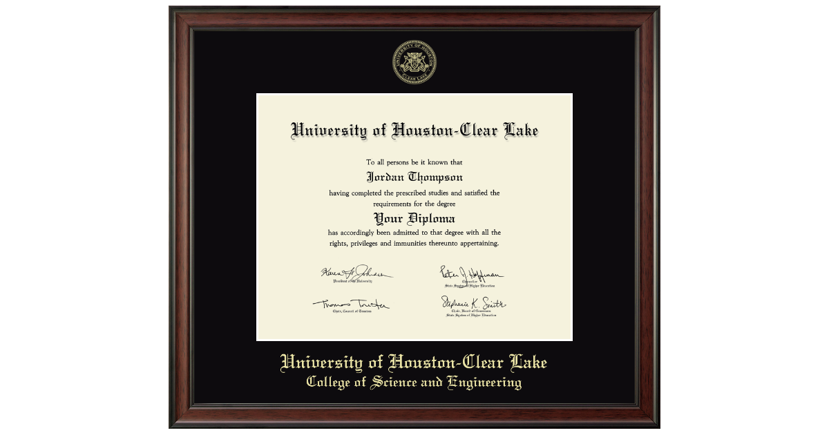 Gold Embossed Diploma Frame in Studio University of Houston-Clear Lake ...