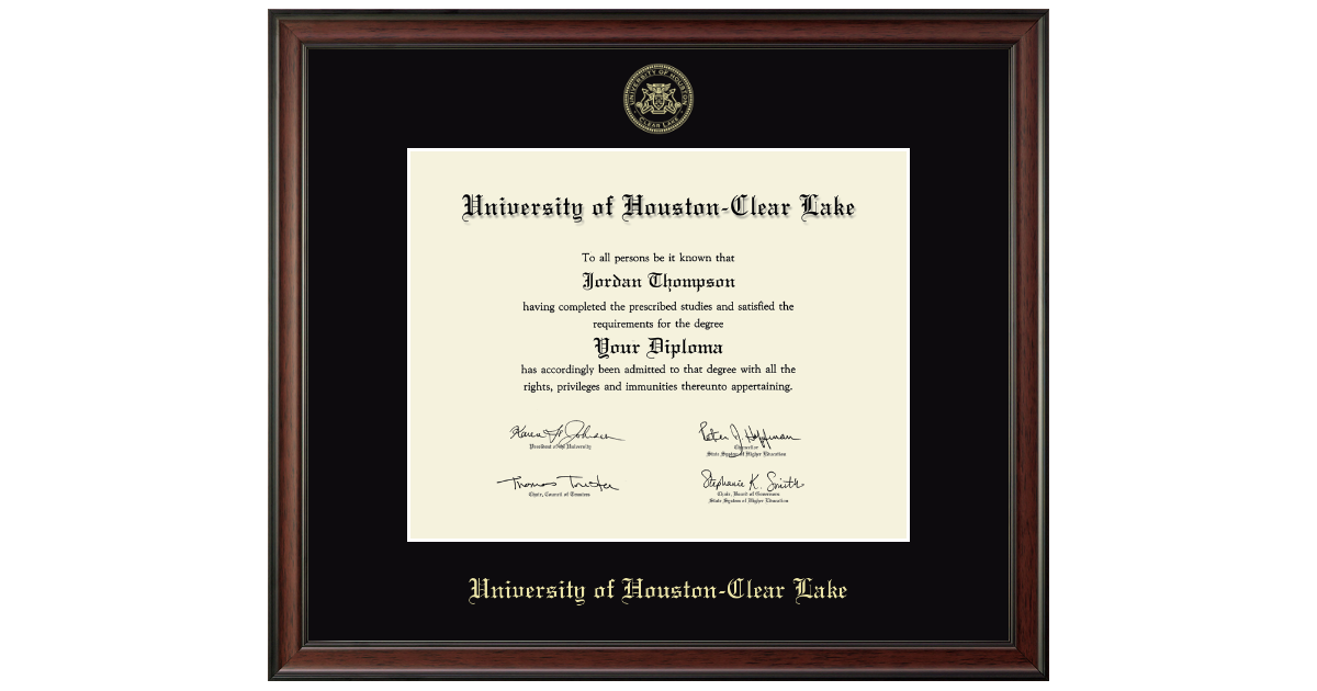 Gold Embossed Diploma Frame in Studio University of Houston-Clear Lake ...