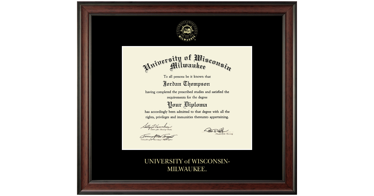 Gold Embossed Diploma Frame in Studio University of Wisconsin-Milwaukee ...