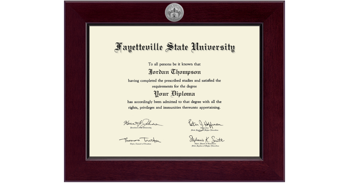 Century Silver Engraved Diploma Frame in Cordova Fayetteville State ...