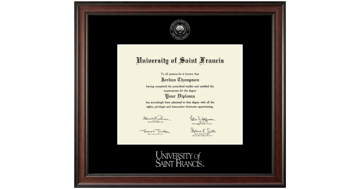 Silver Embossed Diploma Frame in Studio University of Saint Francis ...