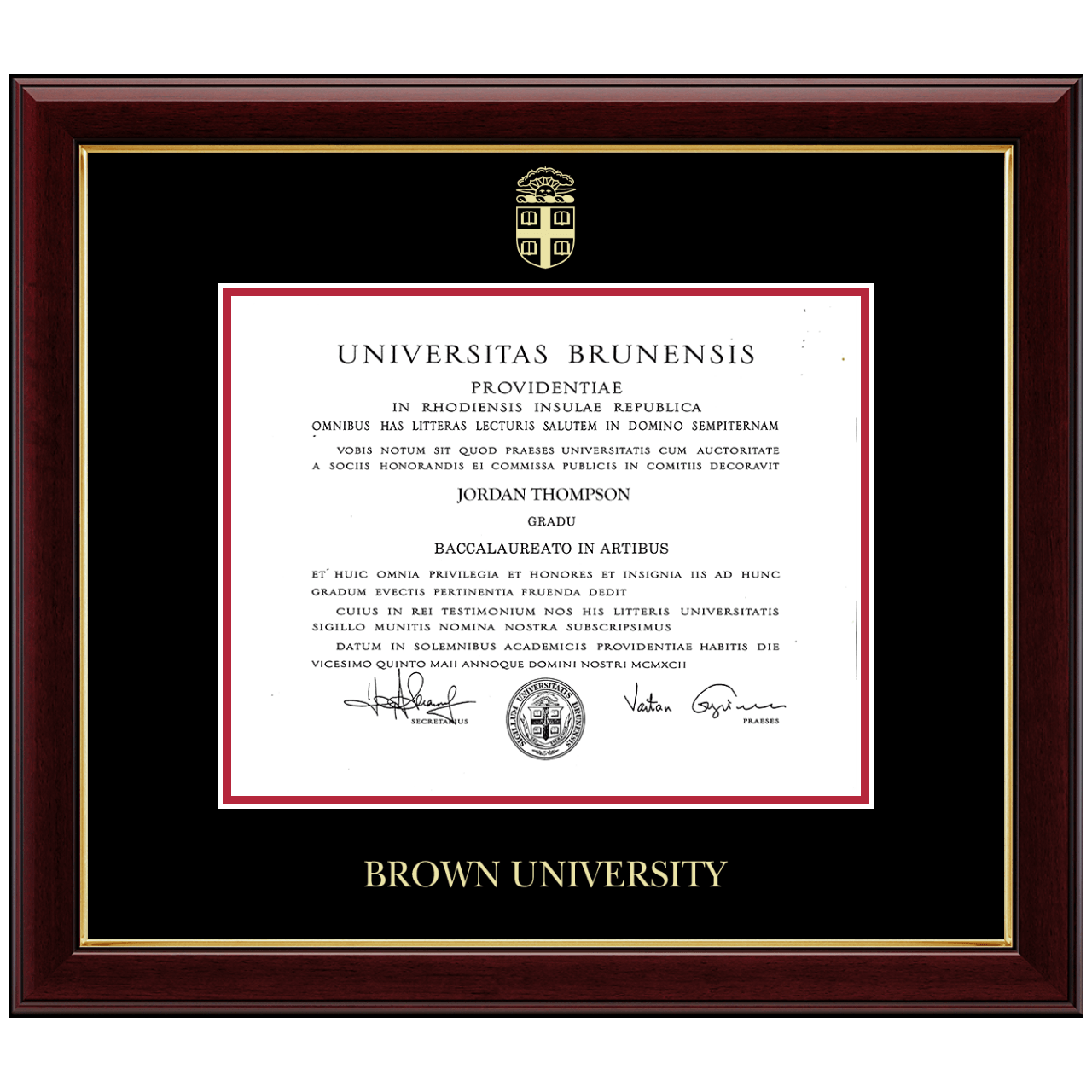 Gold Embossed Diploma Frame in Gallery Brown University - Item #400577 ...