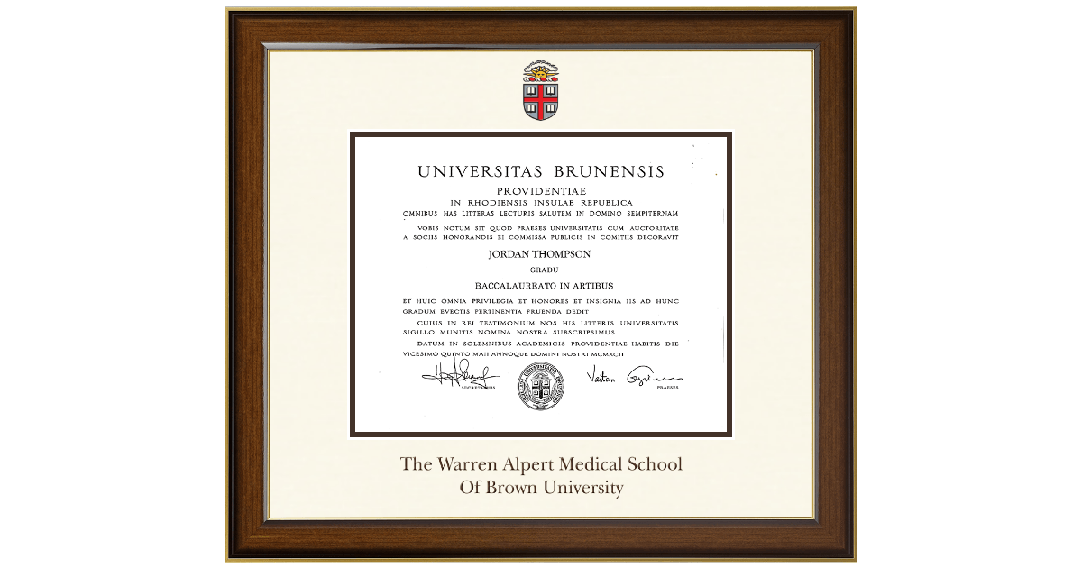 Dimensions Diploma Frame in Westwood Brown University - Item #400579 ...