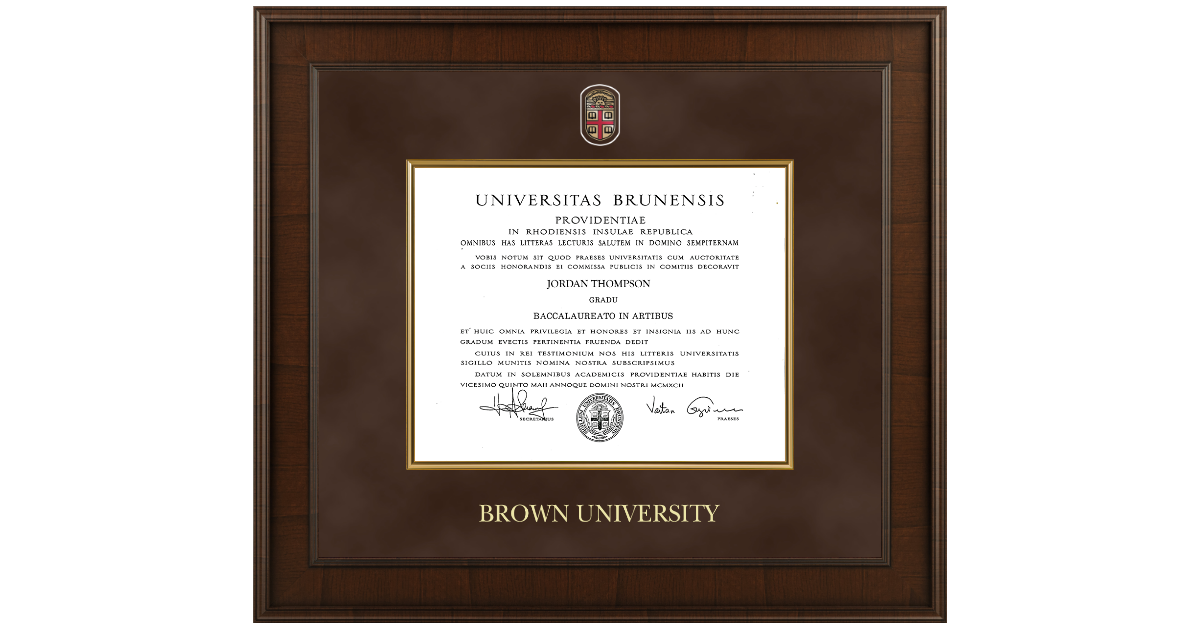 Brown University Diploma Frames | Church Hill Classics