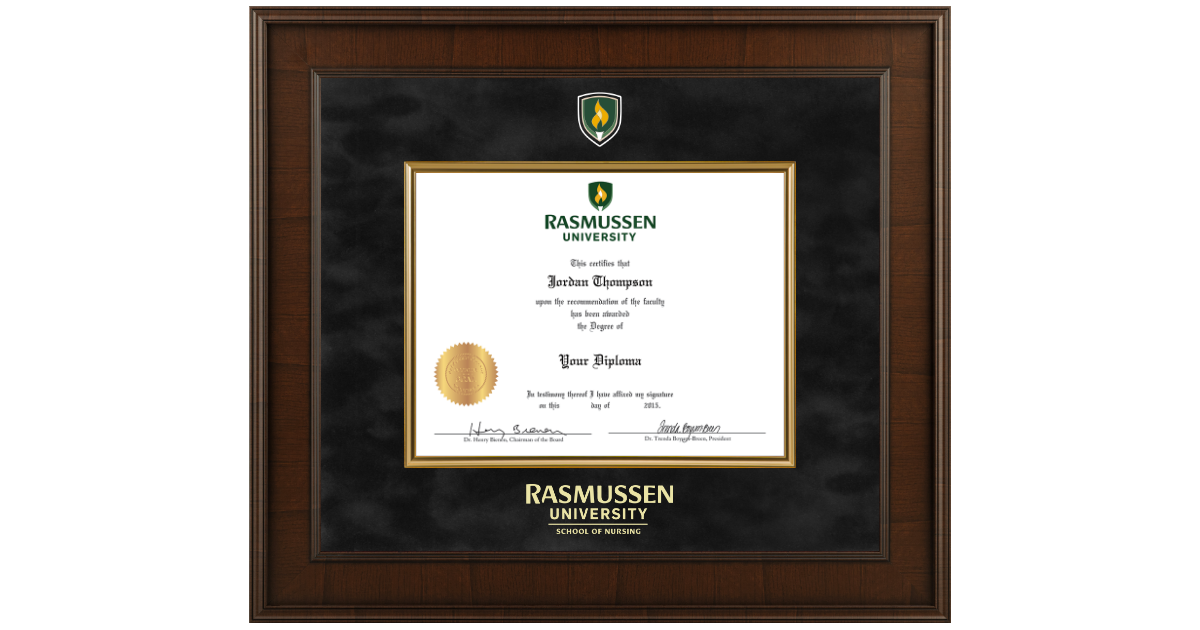 Rasmussen University School of Nursing Diploma Frames