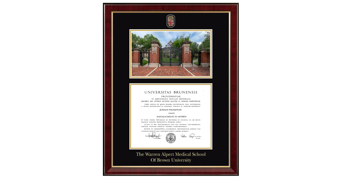 Campus Scene Masterpiece Diploma Frame in Murano Brown University ...