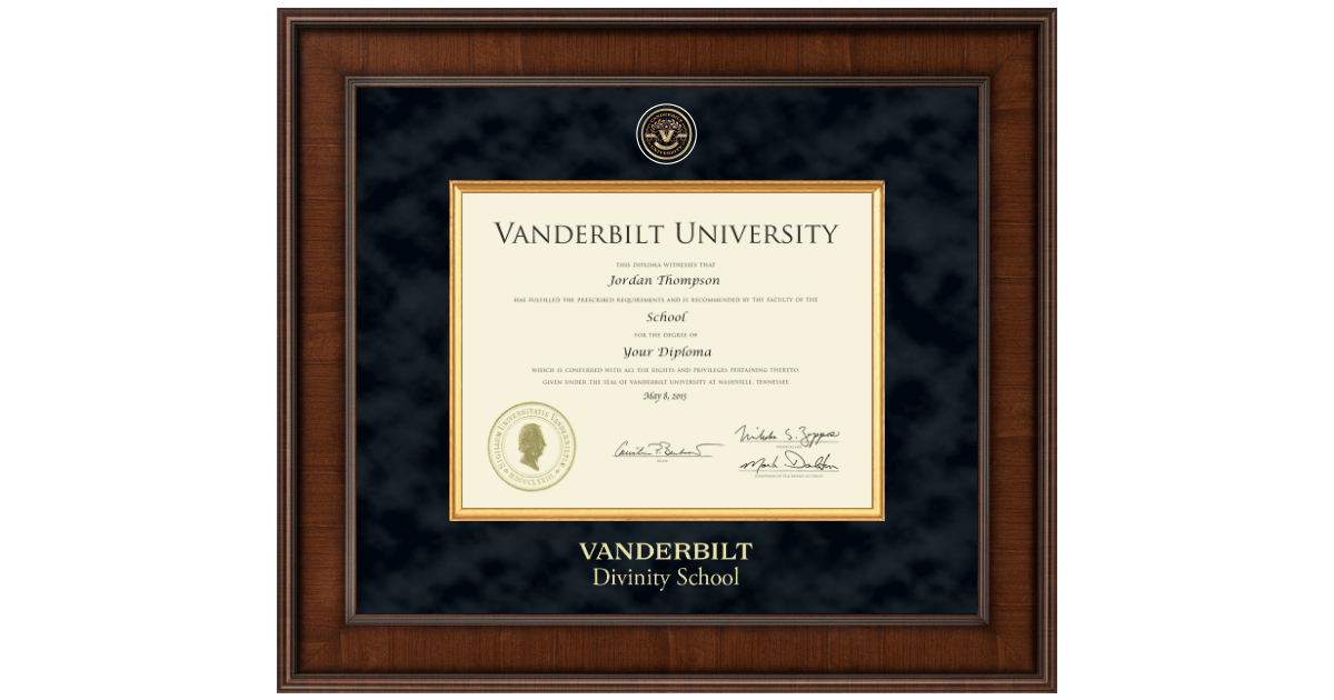 Vanderbilt Divinity School Diploma Frames | Church Hill Classics