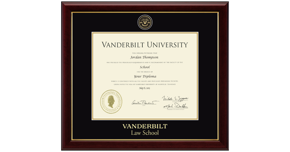 Masterpiece Medallion Diploma Frame in Gallery Vanderbilt University ...