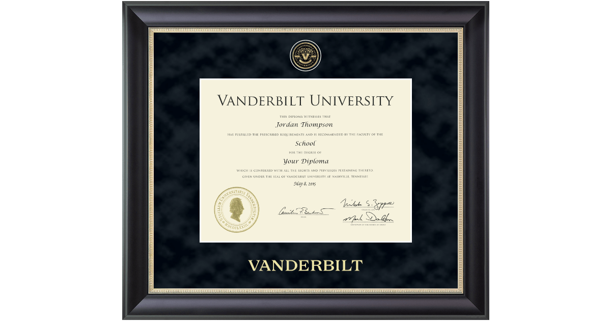 Regal Edition Diploma Frame in Noir Vanderbilt University - Item ...