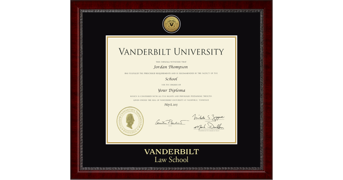 Gold Engraved Medallion Diploma Frame in Sutton Vanderbilt University ...