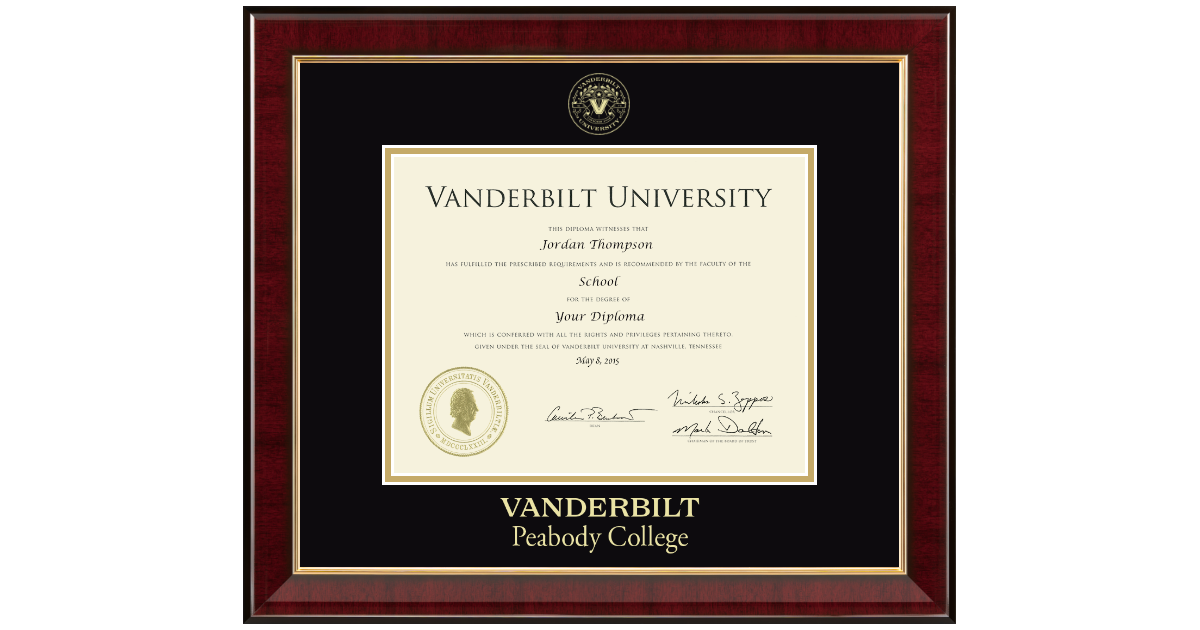 Gold Embossed Diploma Frame in Murano Vanderbilt University - Item ...