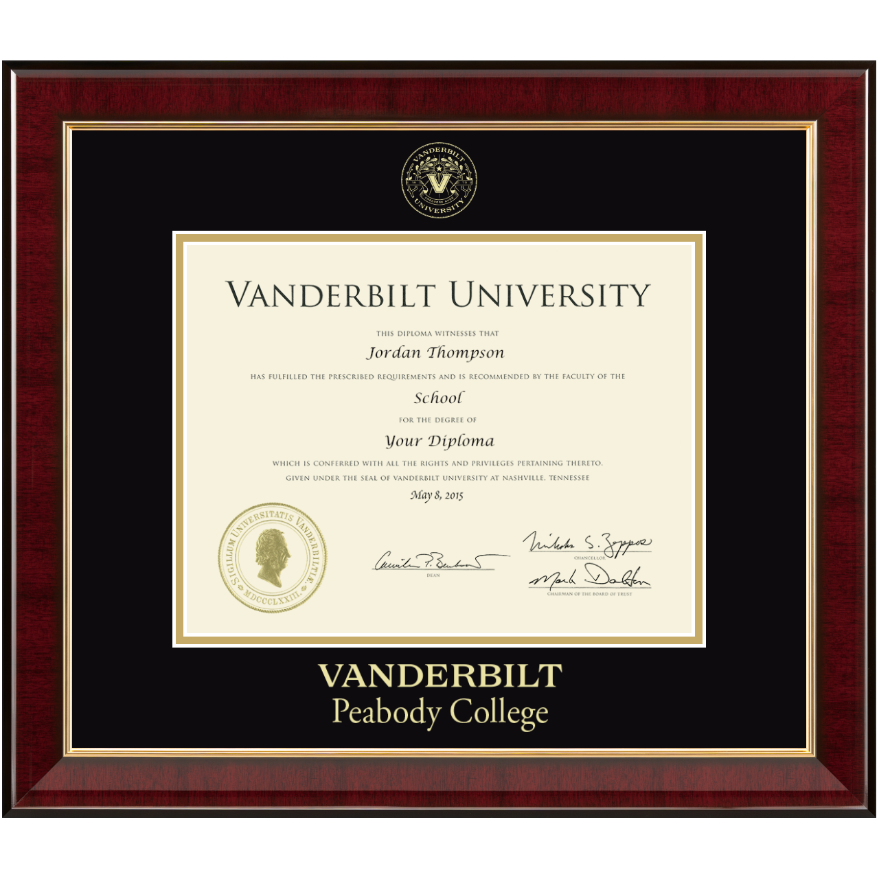 Gold Embossed Diploma Frame in Murano Vanderbilt University - Item ...