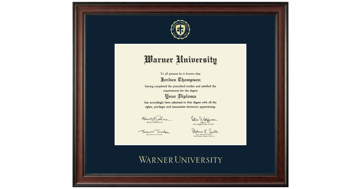 Gold Embossed Diploma Frame in Studio Warner University - Item #401340