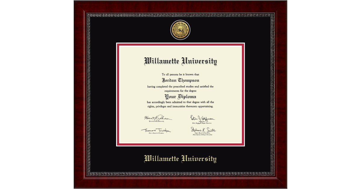 Gold Engraved Medallion Diploma Frame in Sutton Willamette University ...