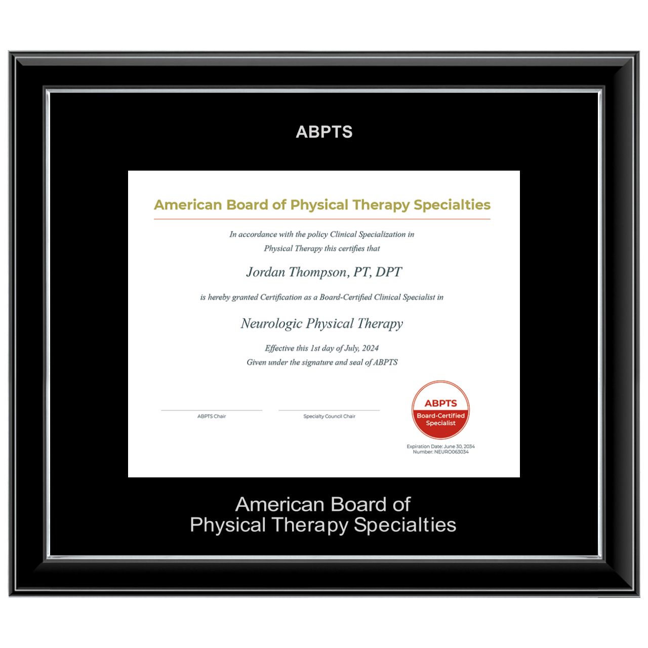 Silver Embossed Certificate Frame in Onyx Silver American Board of ...