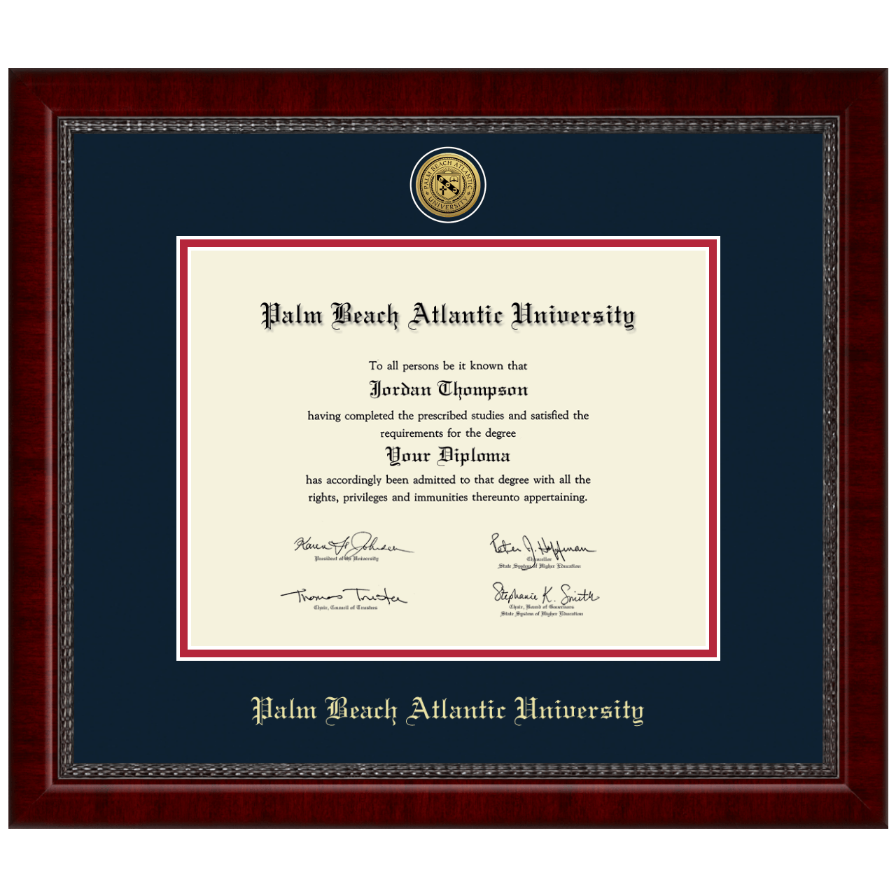 Gold Engraved Medallion Diploma Frame in Sutton Palm Beach Atlantic ...