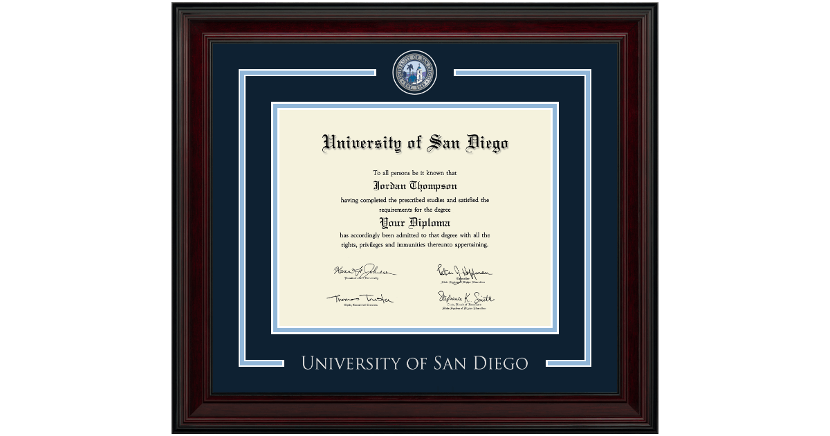 Showcase Edition Diploma Frame in Encore University of San Diego - Item ...