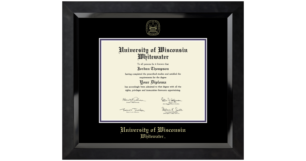 Gold Embossed Diploma Frame in Eclipse University of Wisconsin ...