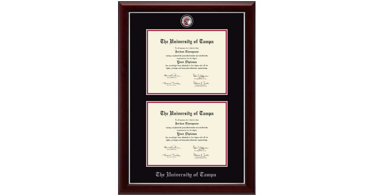 Masterpiece Medallion Double Diploma Frame in Gallery Silver University of Tampa - Item #401708 ...