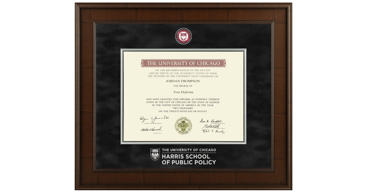 U of C Harris School of Public Policy Diploma Frames