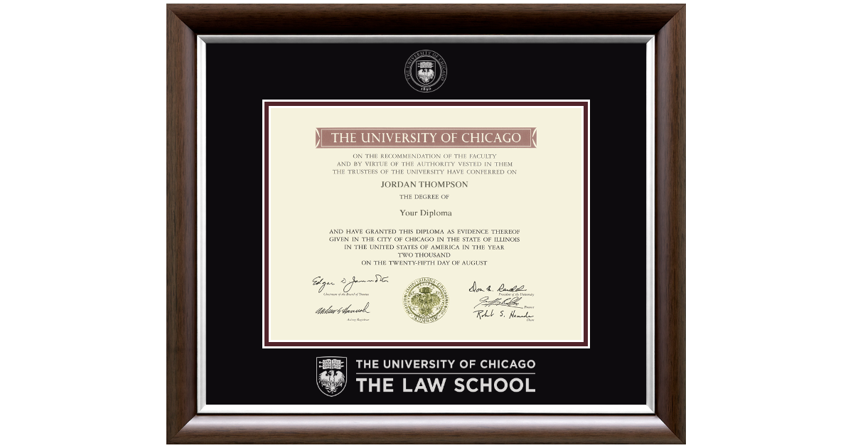 Silver Embossed Diploma Frame in Devonshire University of Chicago ...