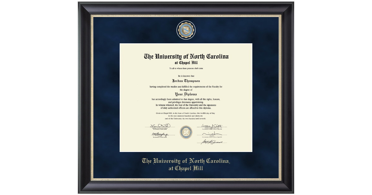 Regal Edition Diploma Frame in Noir University of North Carolina Chapel ...