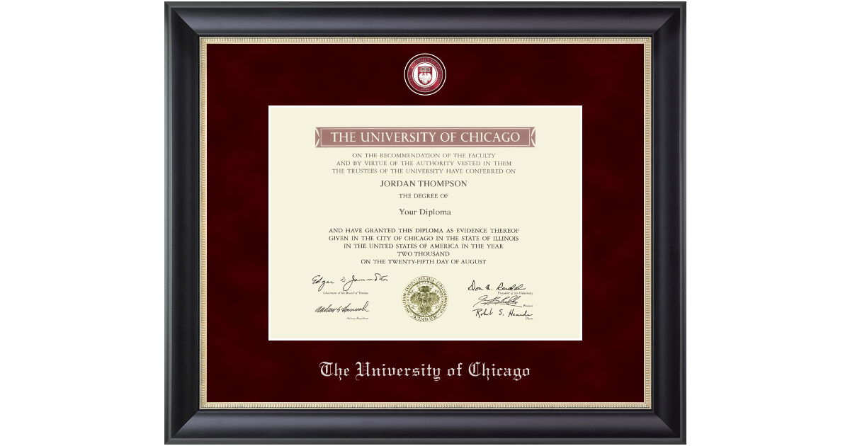 Regal Edition Diploma Frame in Noir University of Chicago - Item #402035